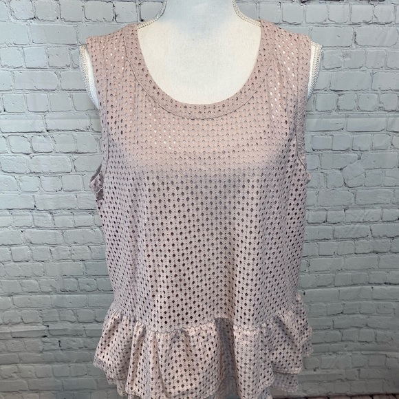 a.n.a | Tops | Ana Tank Top Eyelet W Ruffle Bottom Light Purplexl ...